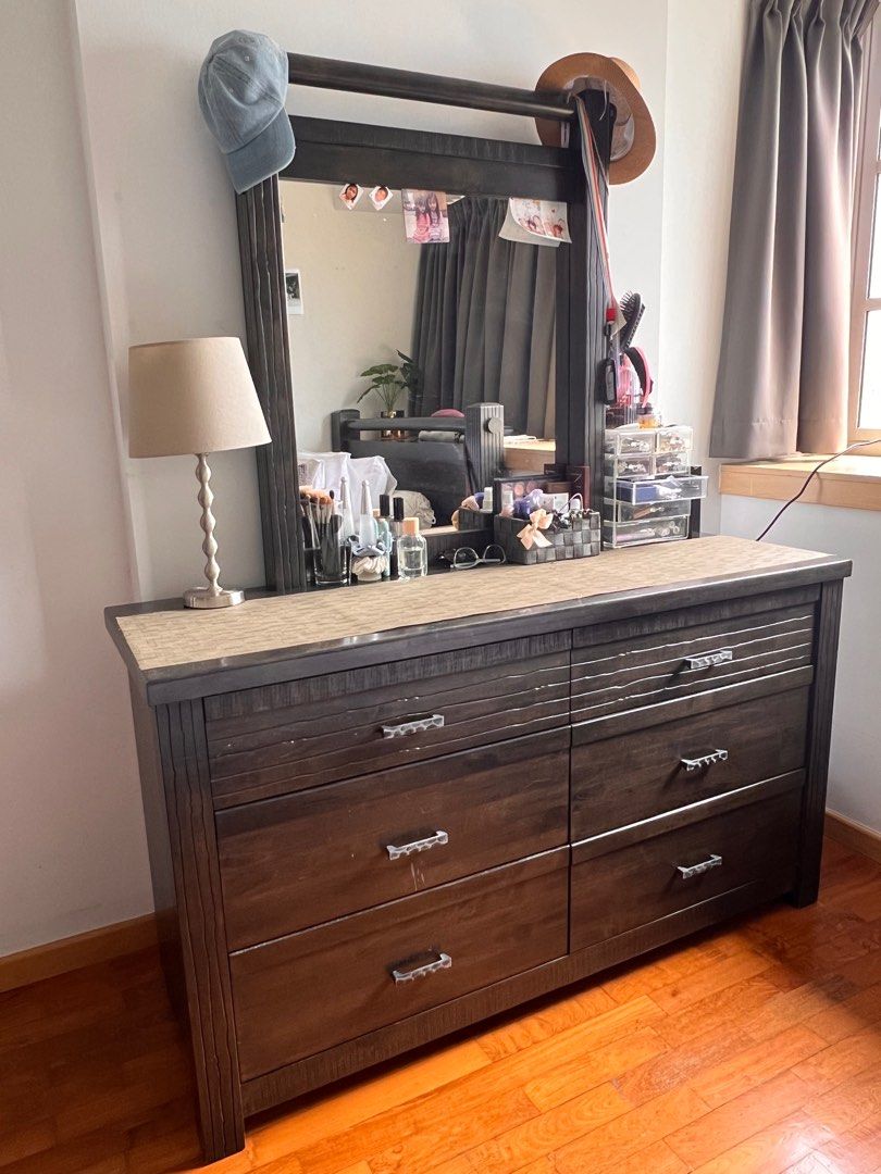 Matching bed frame & dressing table, Furniture & Home Living, Furniture ...