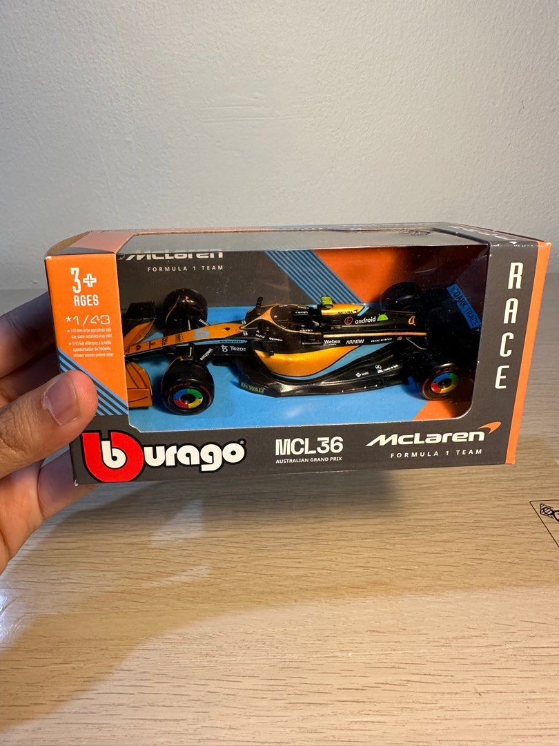 McLaren F1 2022 MCL36 Bburago 1:43 Model Diecast Scale Brand New ...