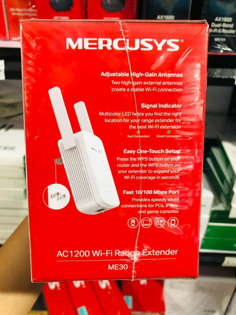 Mercusys ME30 AC1200 Wi-Fi Range Extender Dual Band, Computers & Tech ...