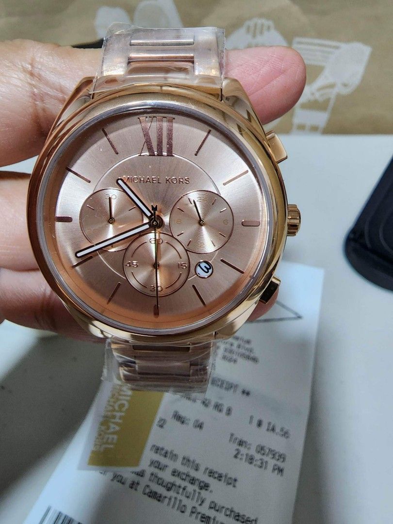 Michael Kors Women's Janelle Chronograph Rose Gold-Tone Stainless Steel ...