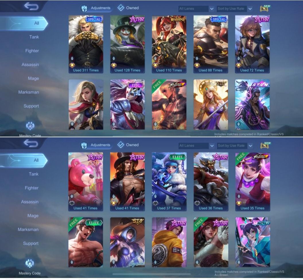 MLBB Account with Franco Legend, KOF Gusion, KOF Guinevere, Aspirants ...