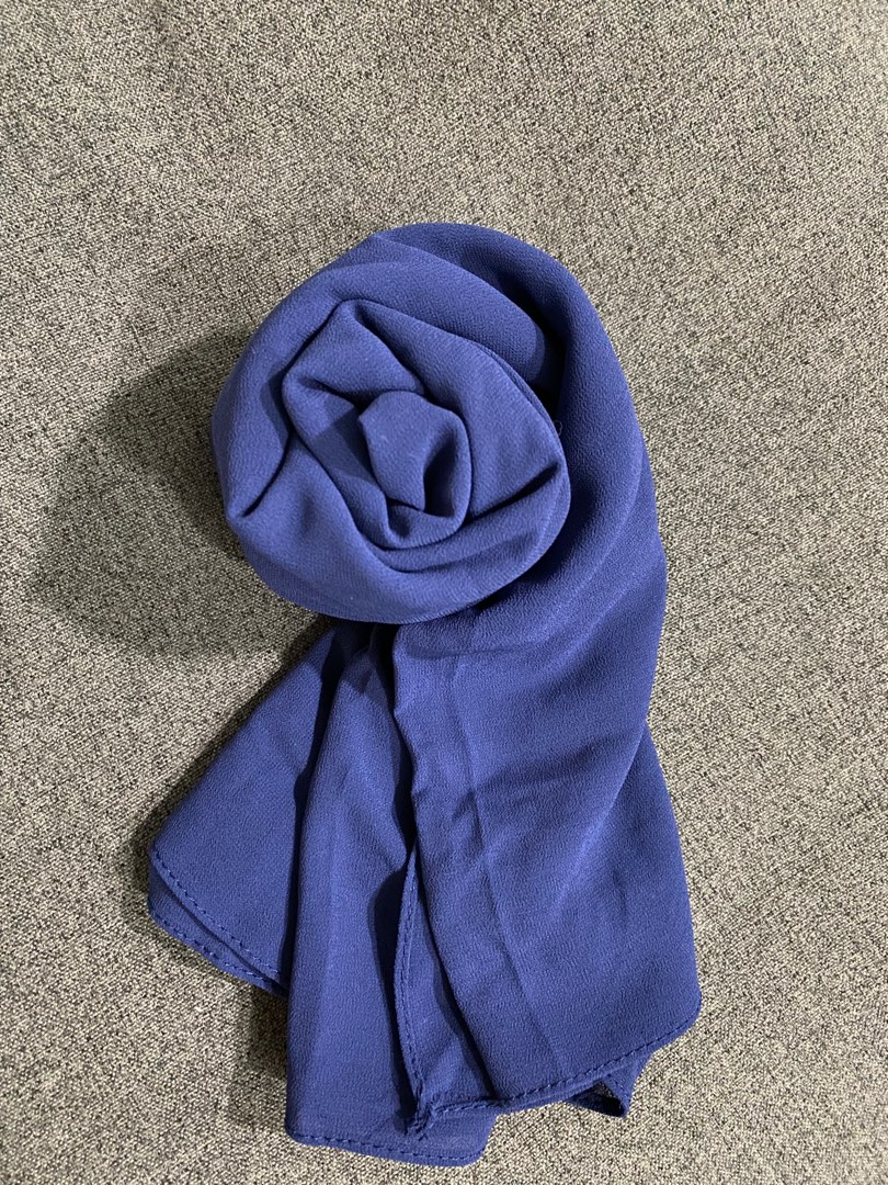 Navy Blue Shawl, Women's Fashion, Muslimah Fashion, Hijabs on Carousell