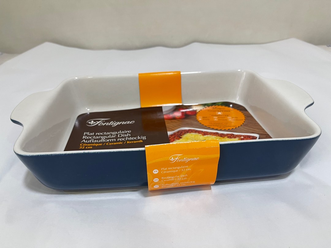 {NEW} FONTIGNAC ceramic ovenware rectangular dish 32cm, Furniture ...