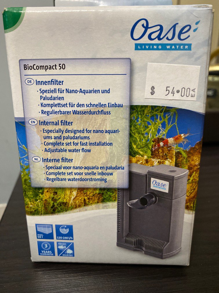 Oase BioCompact 50 Internal Filter for Tank / Aquarium, Pet Supplies ...