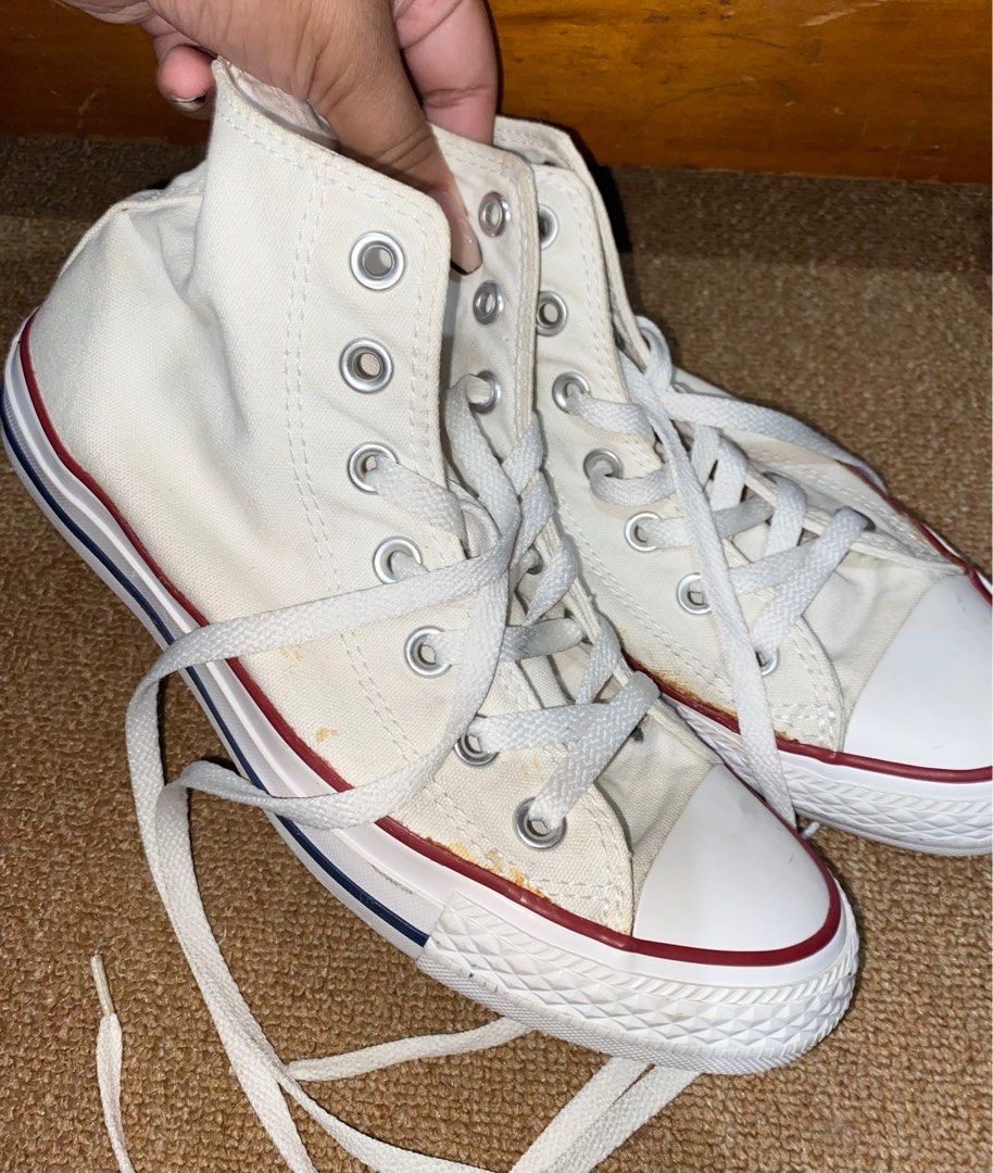 Original Converse White High Cut, Women's Fashion, Footwear, Sneakers on Carousell