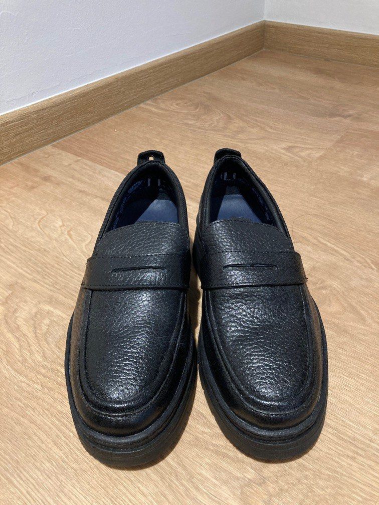 Original Penguin chunky sole loafers in black leather, Men's Fashion ...