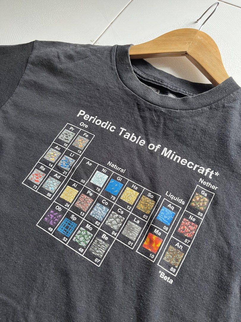 PARIODIC TABLE OF MINECRAFT OFFICIAL MERCHANDISE, Men's Fashion, Tops ...