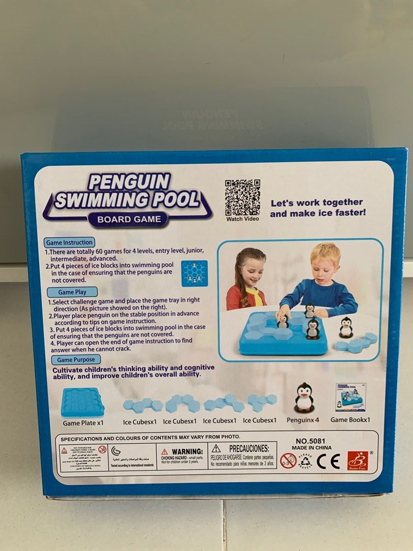 Penguin swimming pool board game educational kids toys, Hobbies & Toys ...