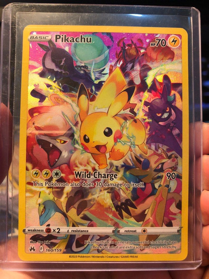 Pikachu Secret Rare Crown Zenith, Hobbies & Toys, Toys & Games on Carousell
