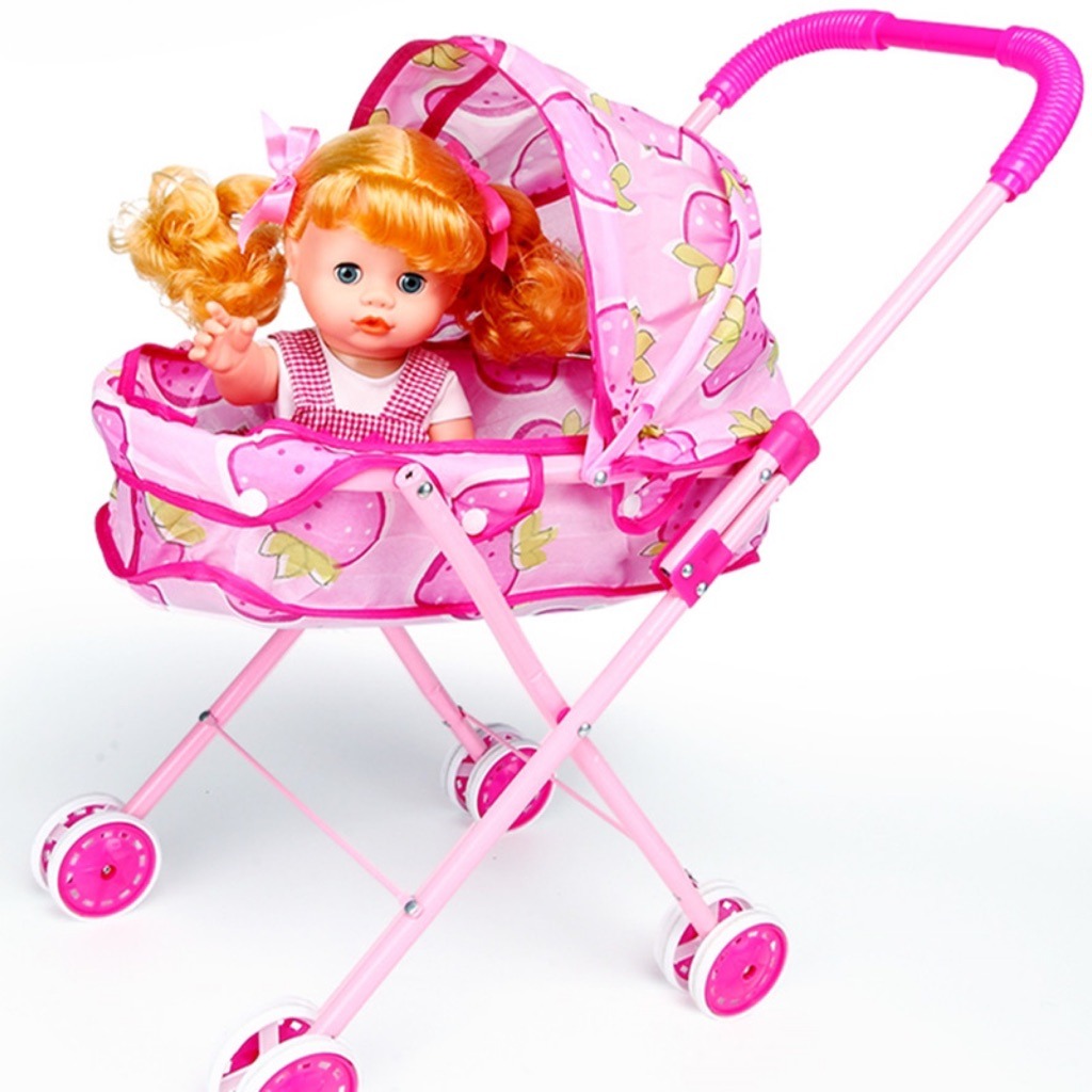 Pink Foldable Baby Doll Stroller Toy, Hobbies & Toys, Toys & Games on ...