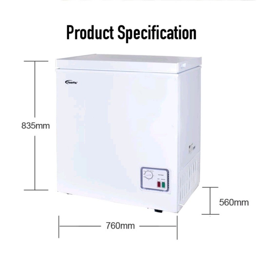 PowerPac Chest Freezer 150L, TV & Home Appliances, Kitchen Appliances ...