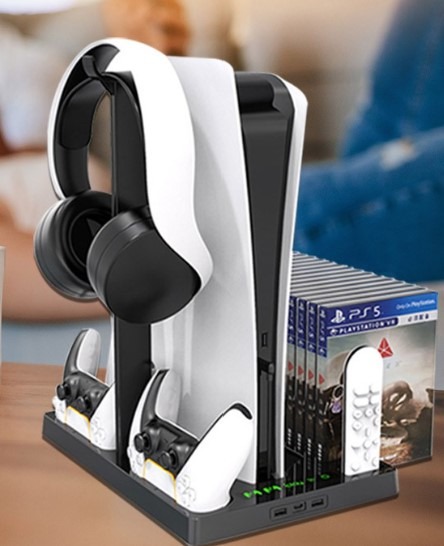 PS5 Host Cooling Fan Base Game Handle Charging Seat Multi-Function ...