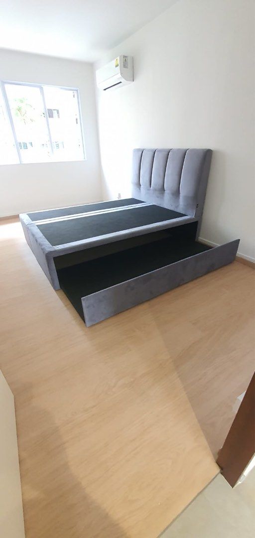 Queen size bed frame + Pull out bed / Preorder, Furniture & Home Living ...