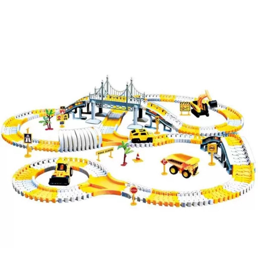 Race Track Toy Set with ConstructionVehicles & Flexi Track, Hobbies ...