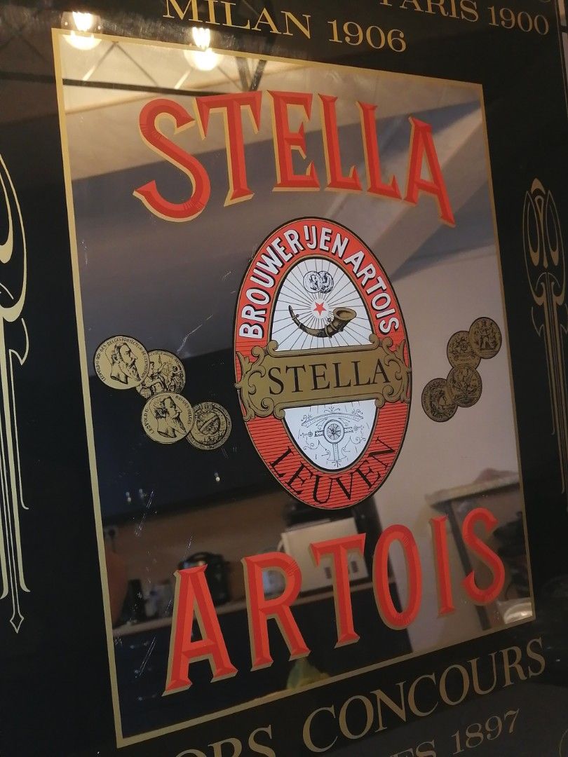 Rare Stella Artois mirror frame, Furniture & Home Living, Home Decor ...