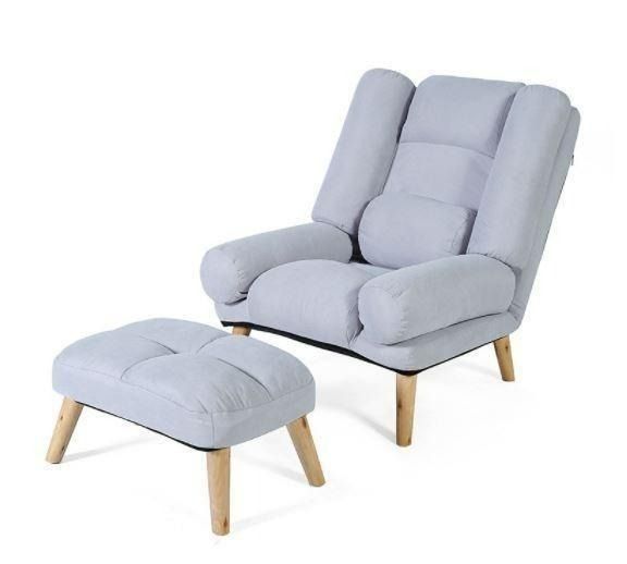 Recliner Sofa Chair + Leg Rest (Available in 3 Colors), Furniture ...