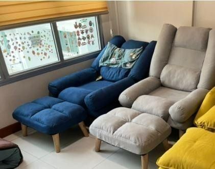 Recliner Sofa Chair + Leg Rest (Available in 3 Colors), Furniture ...