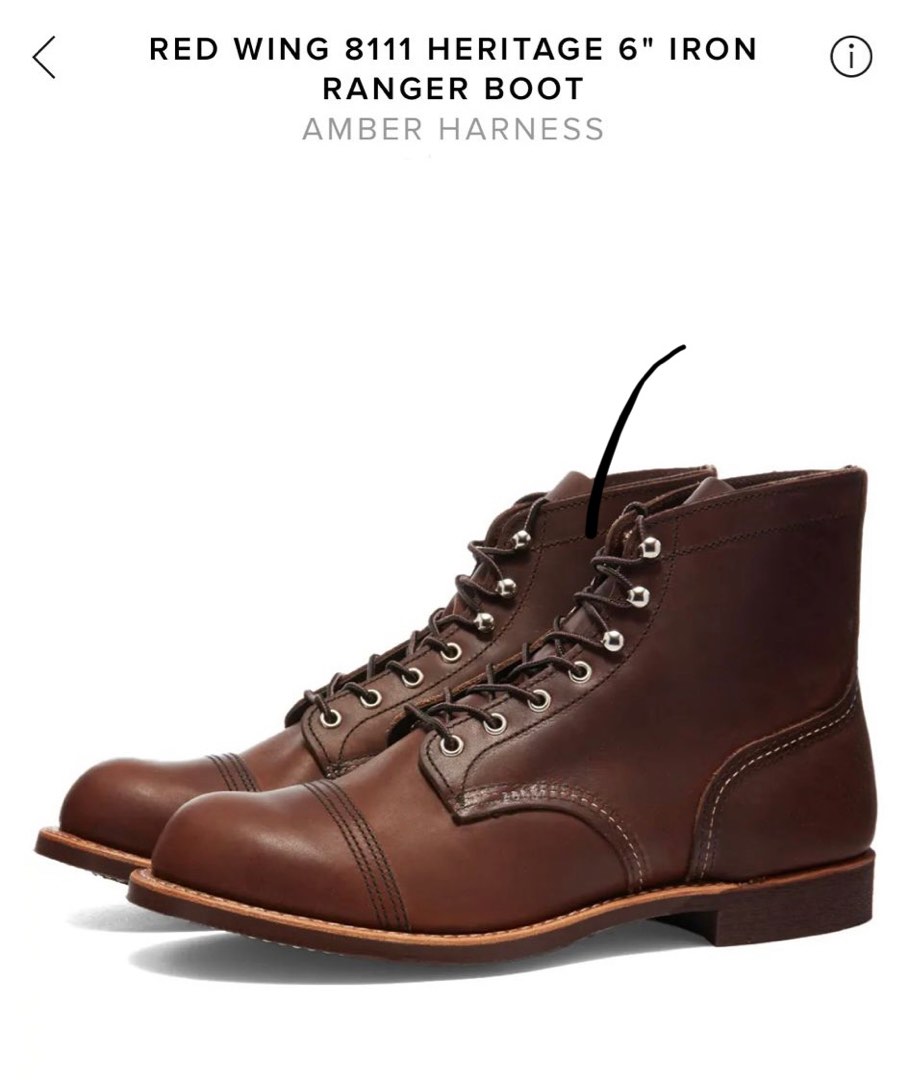 RED WING 8111 HERITAGE 6" IRON RANGER BOOT, Men's Fashion, Footwear ...