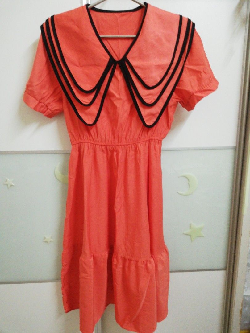 Retros Orangy Look, Women's Fashion, Dresses & Sets, Dresses on Carousell