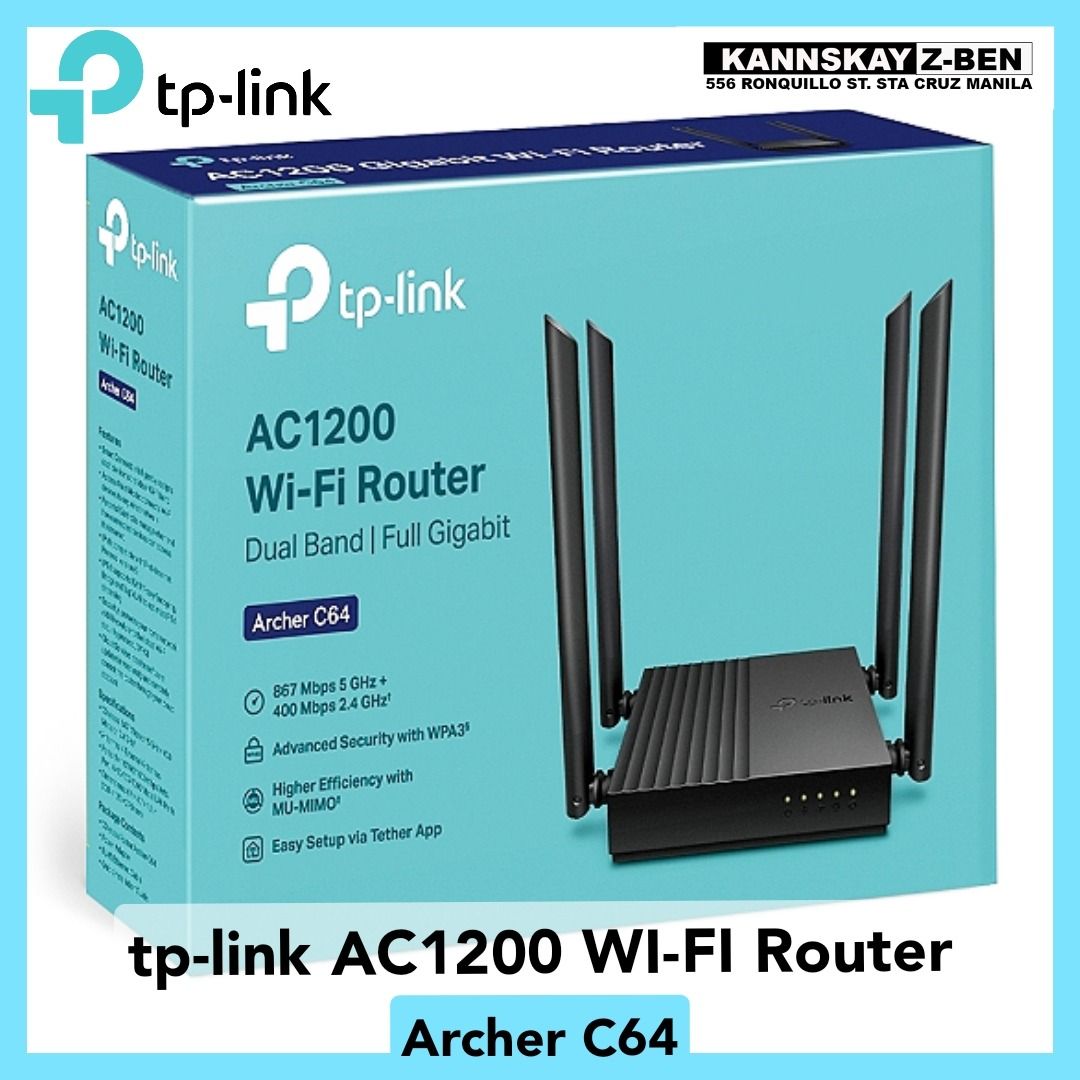 Router tp-link Archer C64 AC1200 Wireless MU-MIMO WiFi Router ...