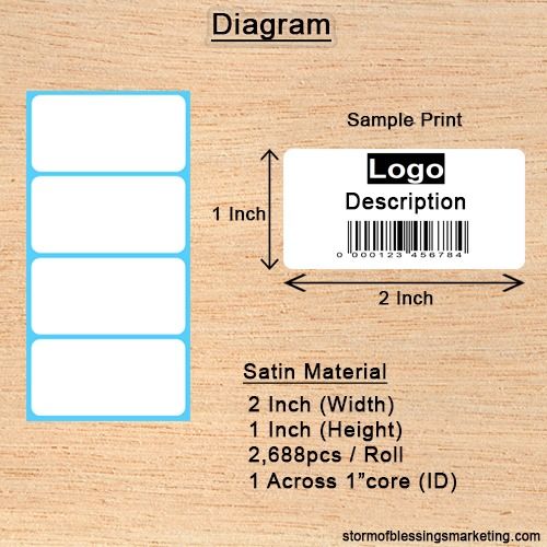 Satin 2inch x 1inch Barcode Sticker, Computers & Tech, Office ...