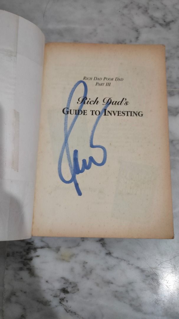 Signed Copy Rich Dads Guide To Investing Robert Kiyosaki Hobbies