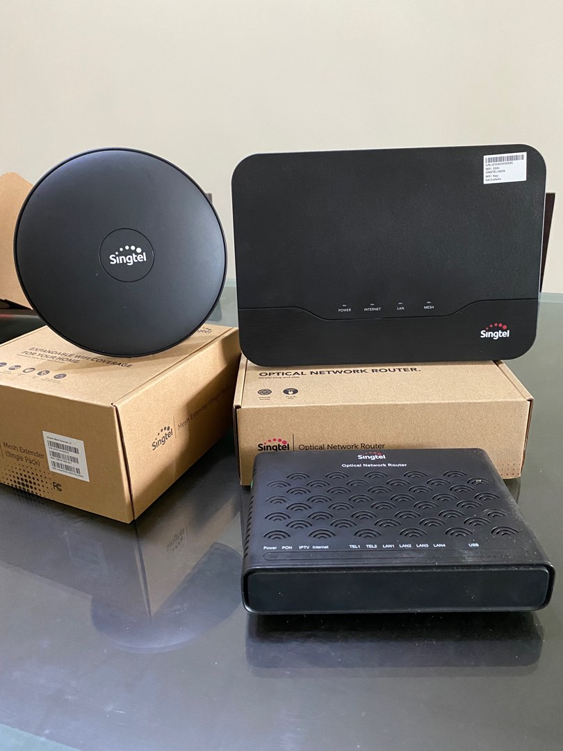 Singtel WiFi Mesh router, Mesh Extender & Optical Network Router ...