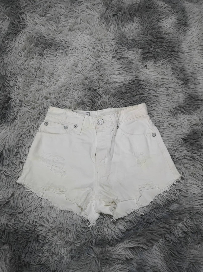 Sly Jeans White High Waisted Jeans, Women's Fashion, Bottoms, Shorts on Carousell
