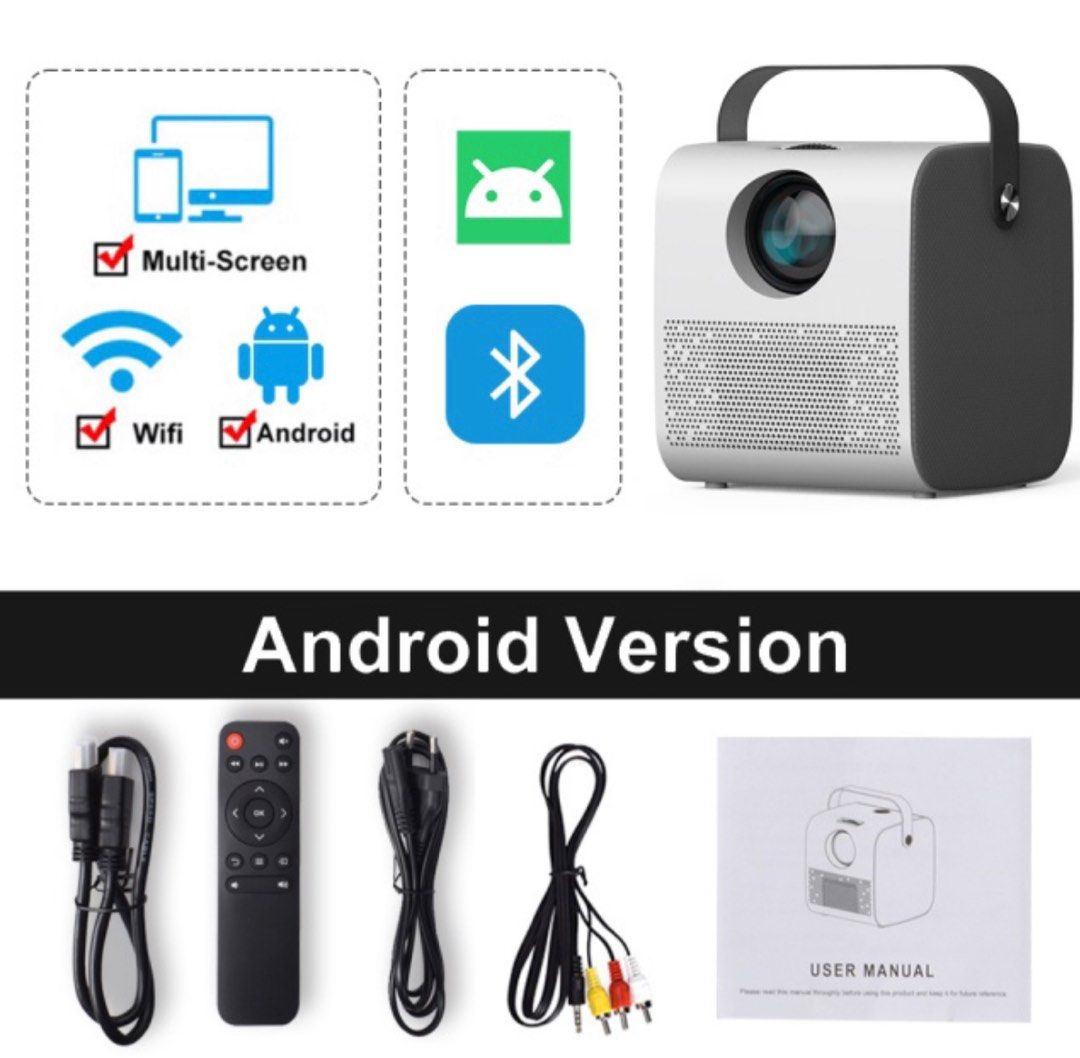 Smart Projector Netflix Android Youtube Disneyplus, TV & Home ...