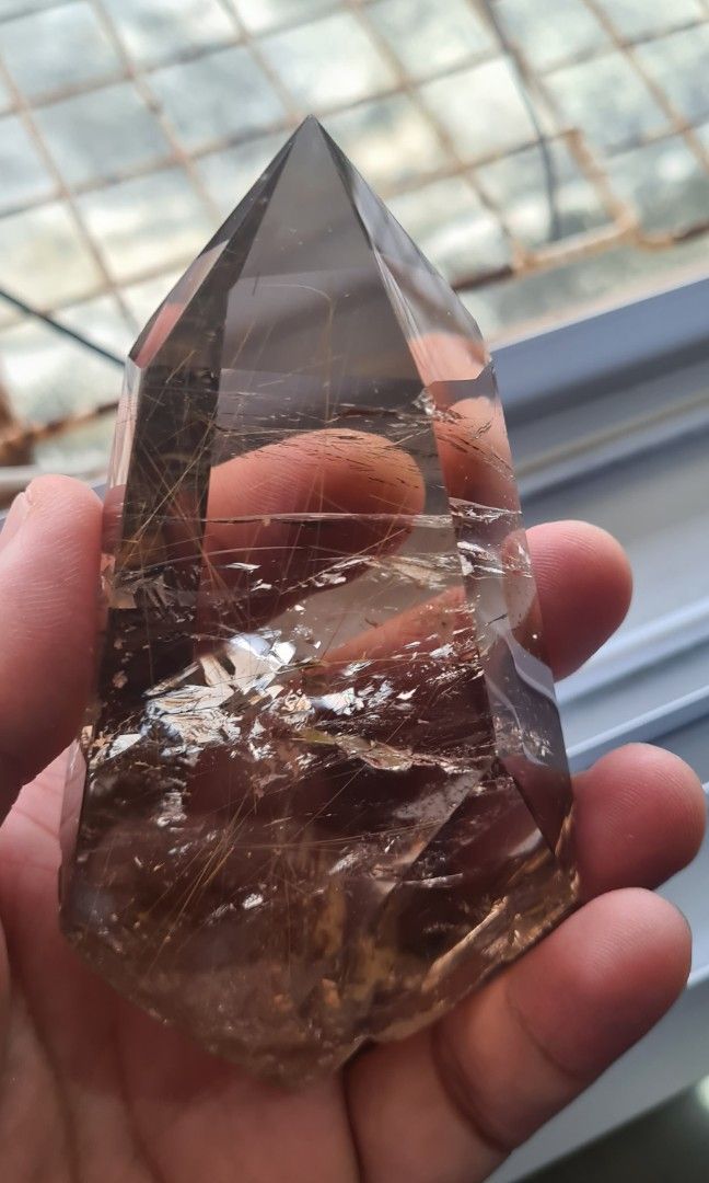 Smoky quartz with golden rutile, Hobbies & Toys, Memorabilia ...