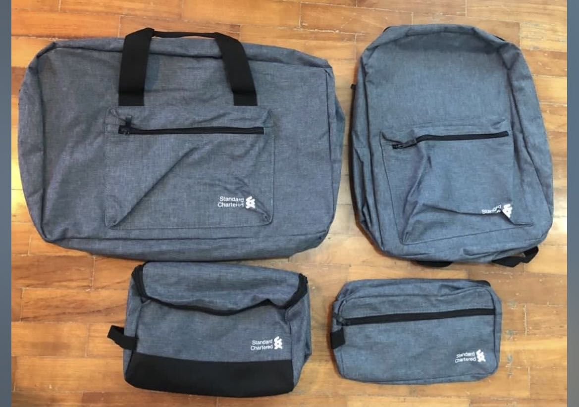 standard chartered bank travel bags (set of 4), Men's Fashion, Bags ...