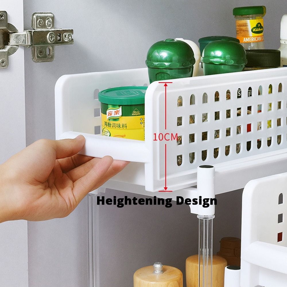Storage Spice Organizer Shelf Under Sink Folding Kitchen Condiment ...