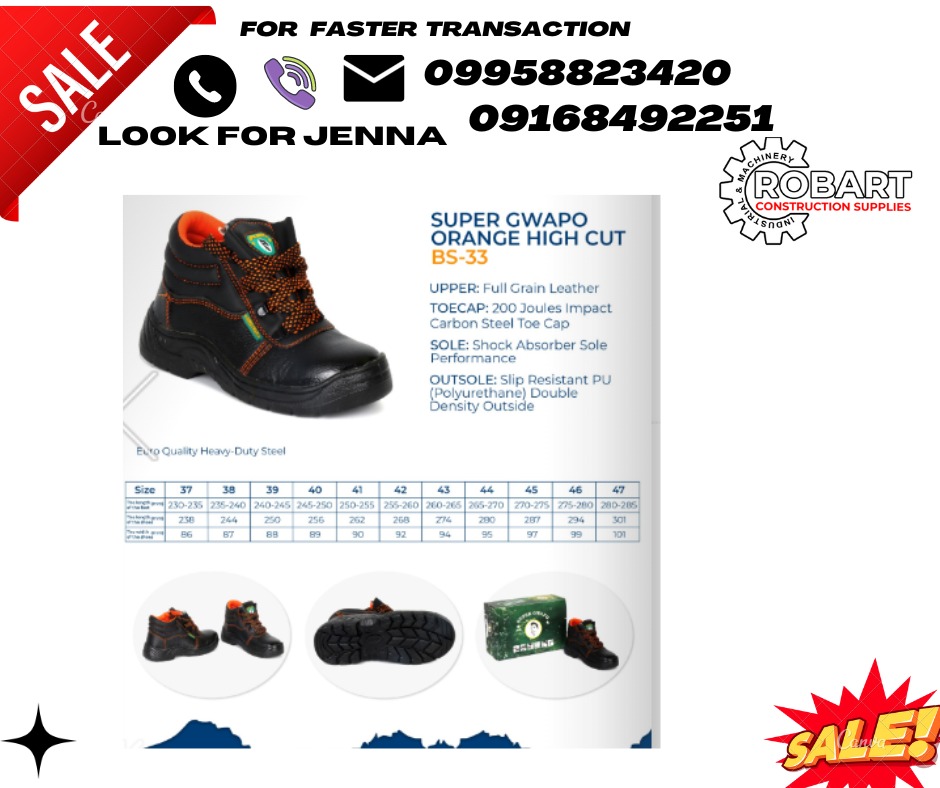 SUPER GWAPO ORANGE HIGH CUT SAFETY SHOES, Commercial & Industrial ...