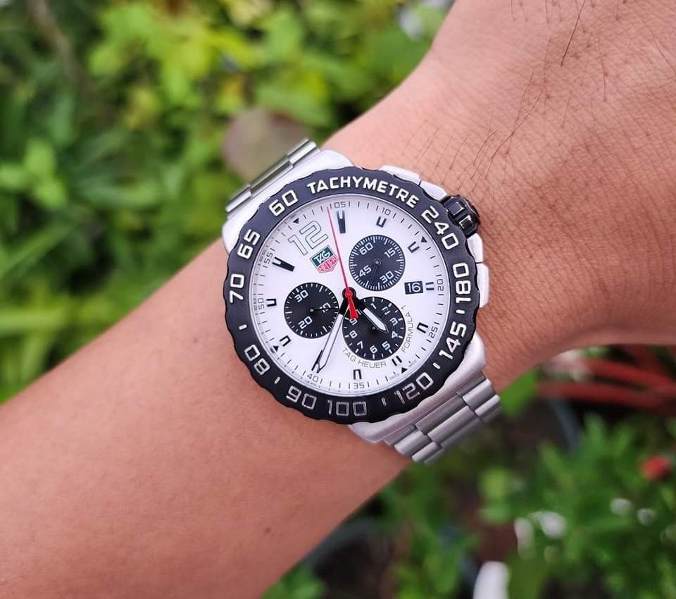 Tag Heuer F1 Chronograph Panda - White Dial, Luxury, Watches on Carousell