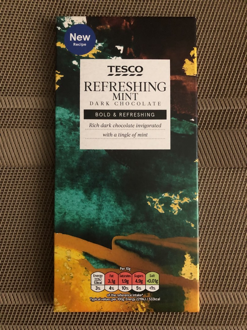 Tesco Refreshing Mint Dark Chocolate, Food & Drinks, Other Food ...