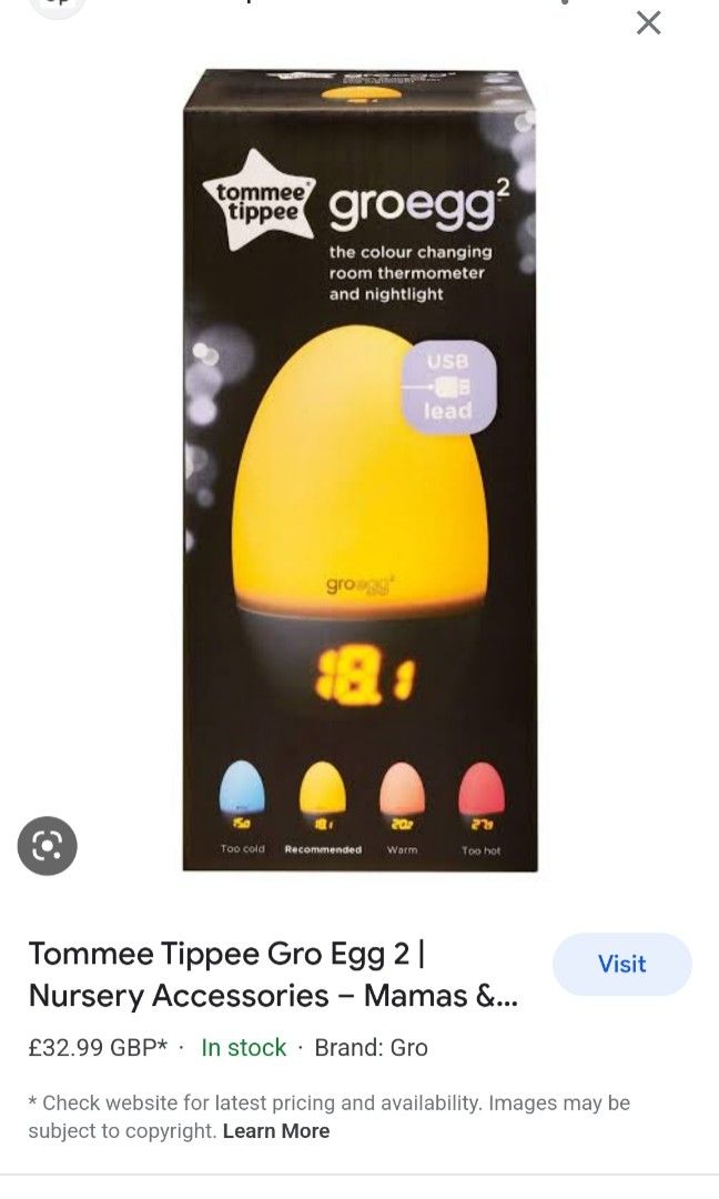 Tommy Tippee Gro Egg Thermometer, Babies & Kids, Baby Monitors on Carousell