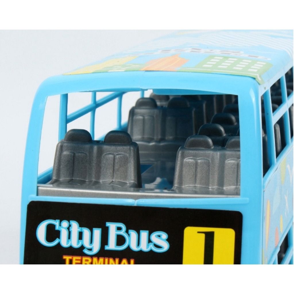 Toy Double Decker Bus,Durable and Child Safe Plastic Push & Go Inertia ...