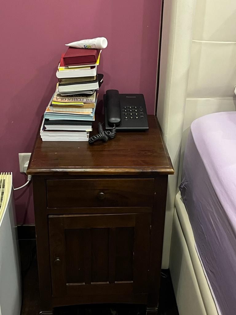 SOLID TEAK WOOD BEDSIDE TABLE , Furniture & Home Living, Furniture ...