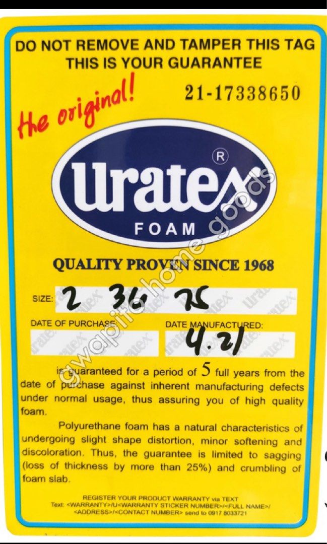 Uratex Original Mattress 4 inches Double Size, Furniture & Home Living ...