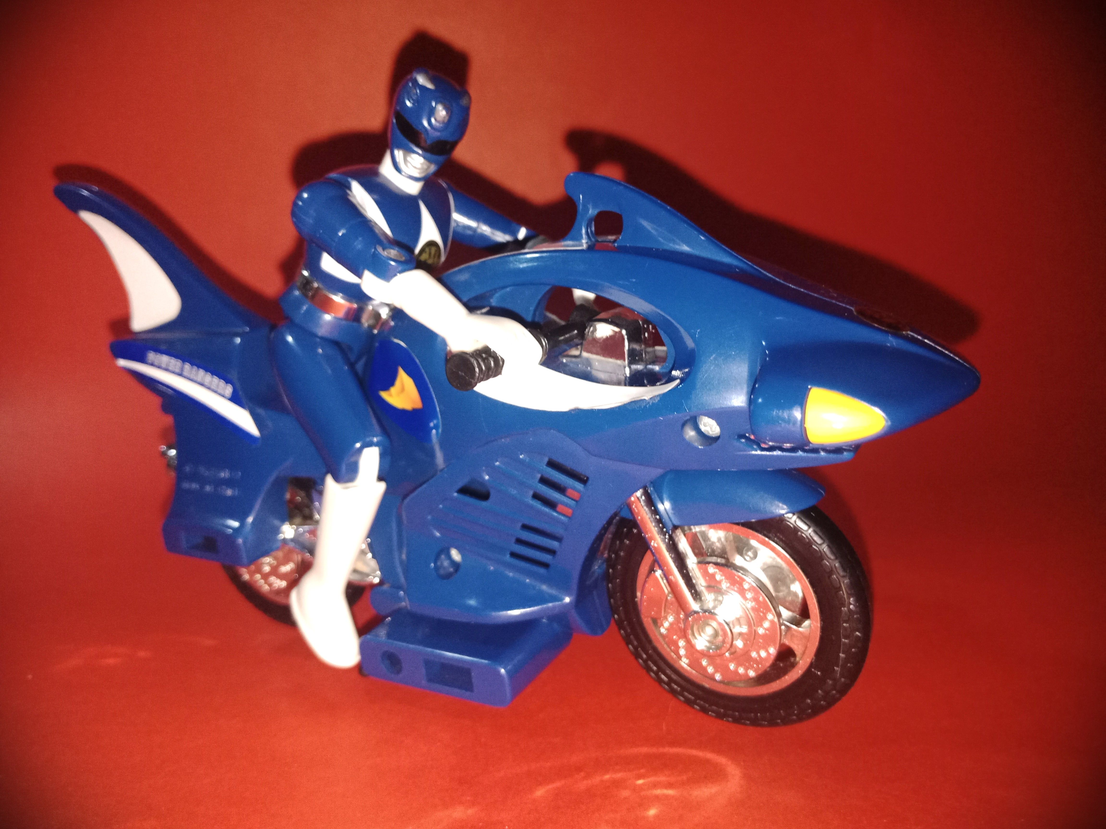 Vintage bandai year 1993 and 1994 power ranger blue and shark cycle ...
