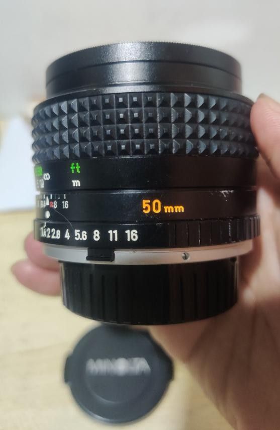 Vintage Minolta 50mm/1.4 MC lens, Photography, Lens & Kits on Carousell