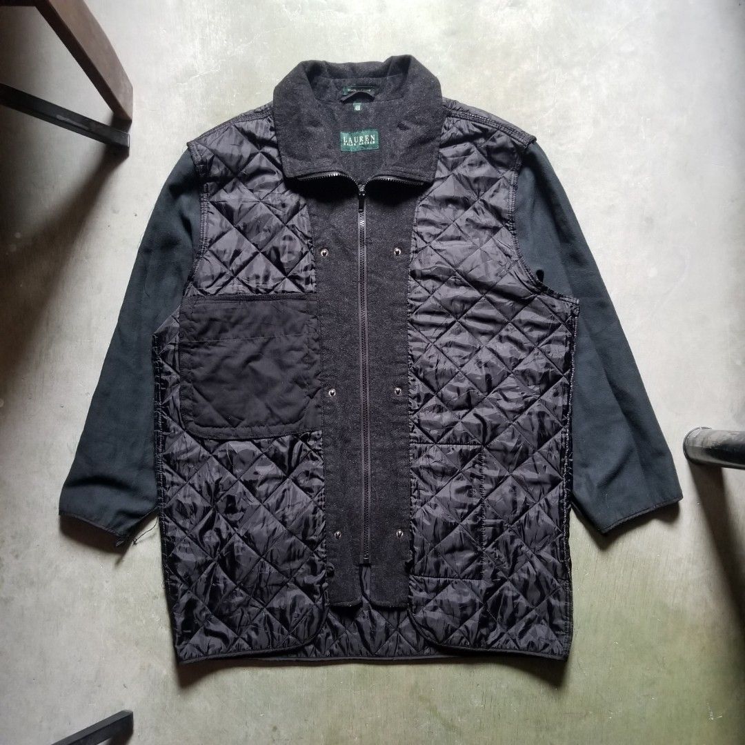 Vintage Ralph Lauren 2-in-1 Black Overcoat, Men's Fashion, Coats ...