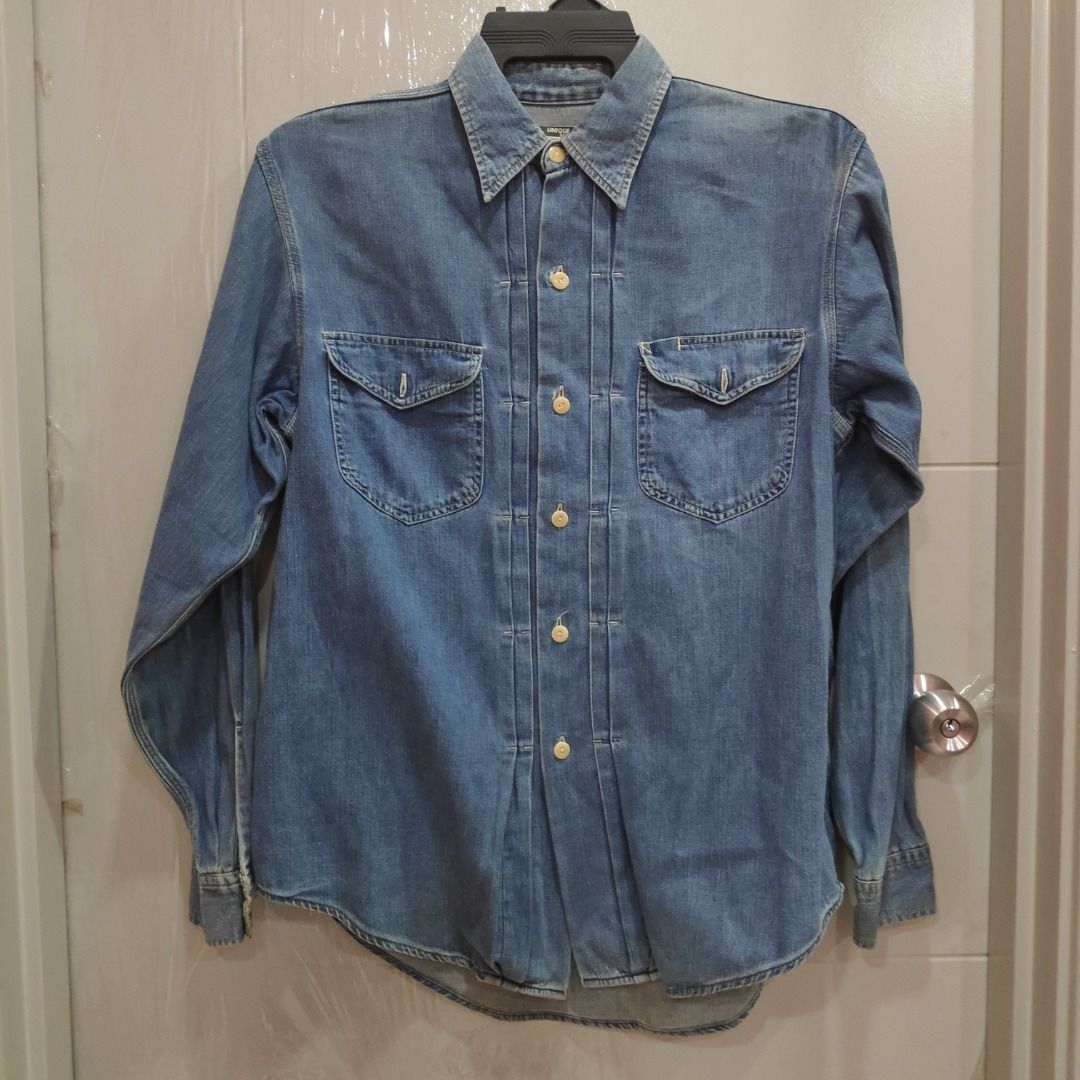 Vintage SUGAR CANE Kemeja Denim Long Sleeve, Men's Fashion, Tops & Sets ...