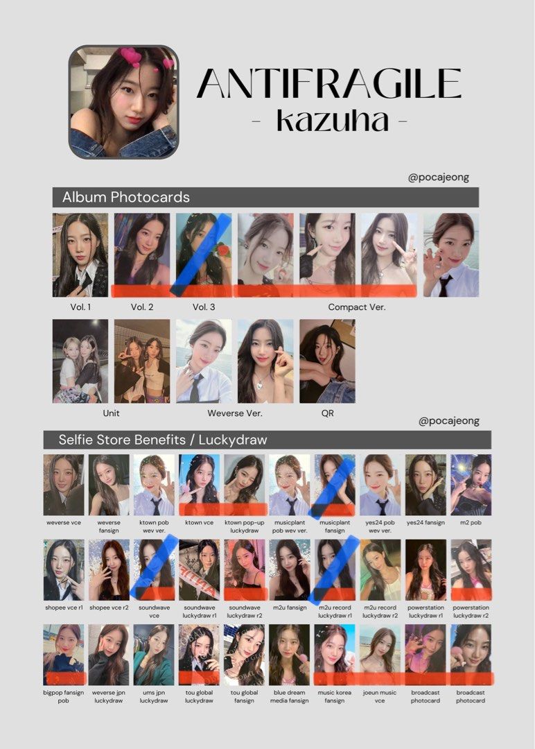 [WTB/LFS] Kazuha Antifragile PCs Le Sserafim Yunjin Chaewon Sakura ...