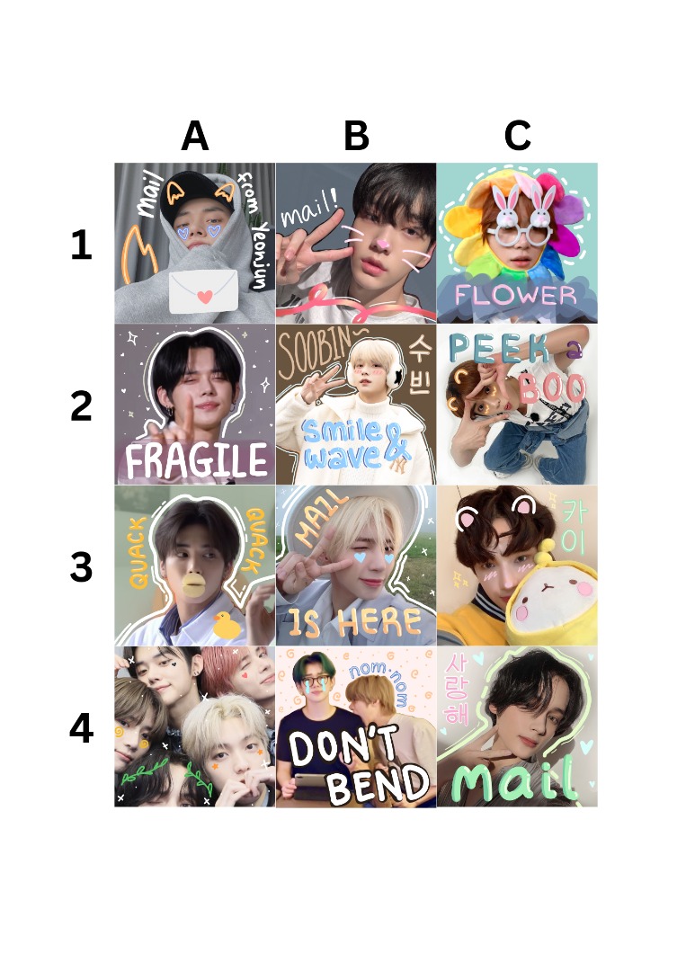 WTS TXT mailing stickers, custom stickers (yeonjun, soobin, beomgyu ...