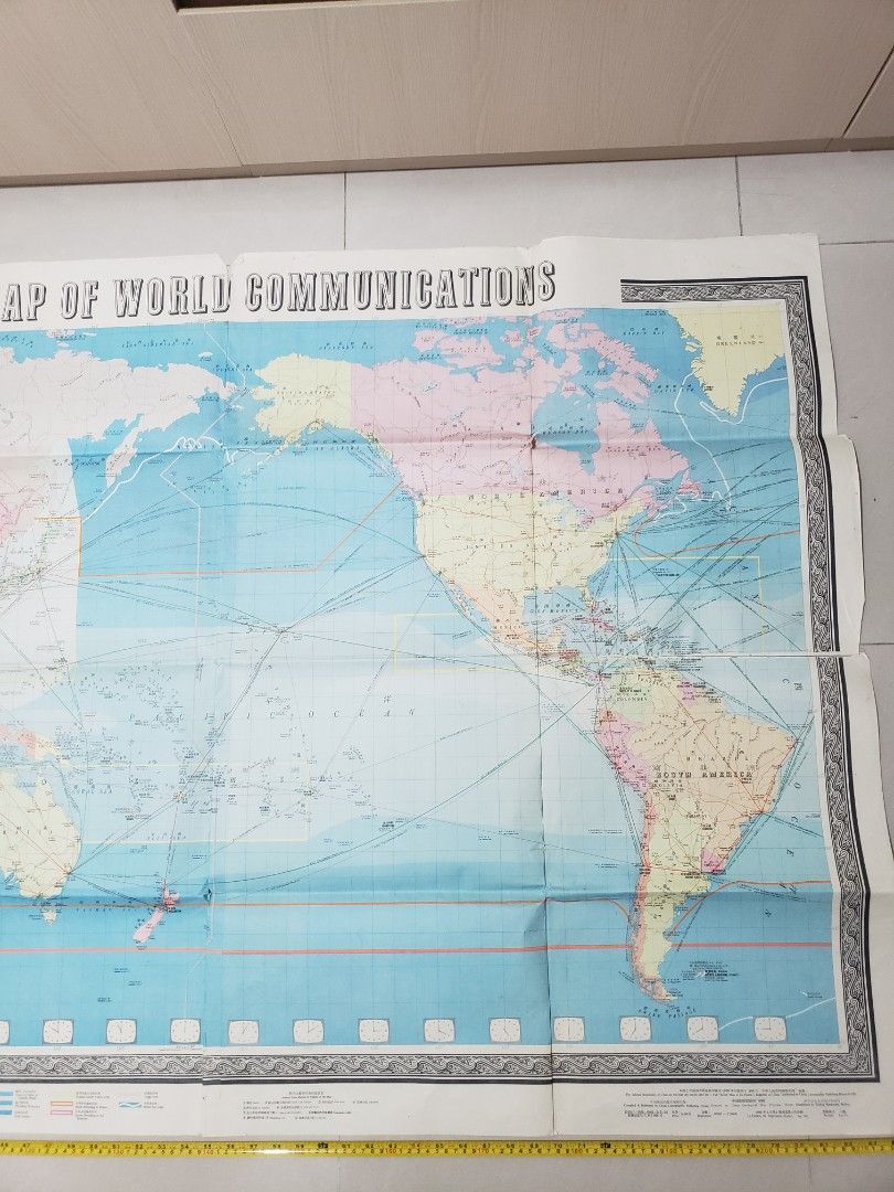 1992年世界交通圖地圖...map of world ....品相如圖...接口位有破, 興趣及遊戲, 收藏品及紀念品, 古董收藏 ...