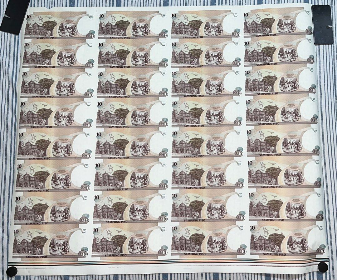 2 sheets BSP UNCUT 10 pesos Commemorative Notes, Hobbies & Toys ...
