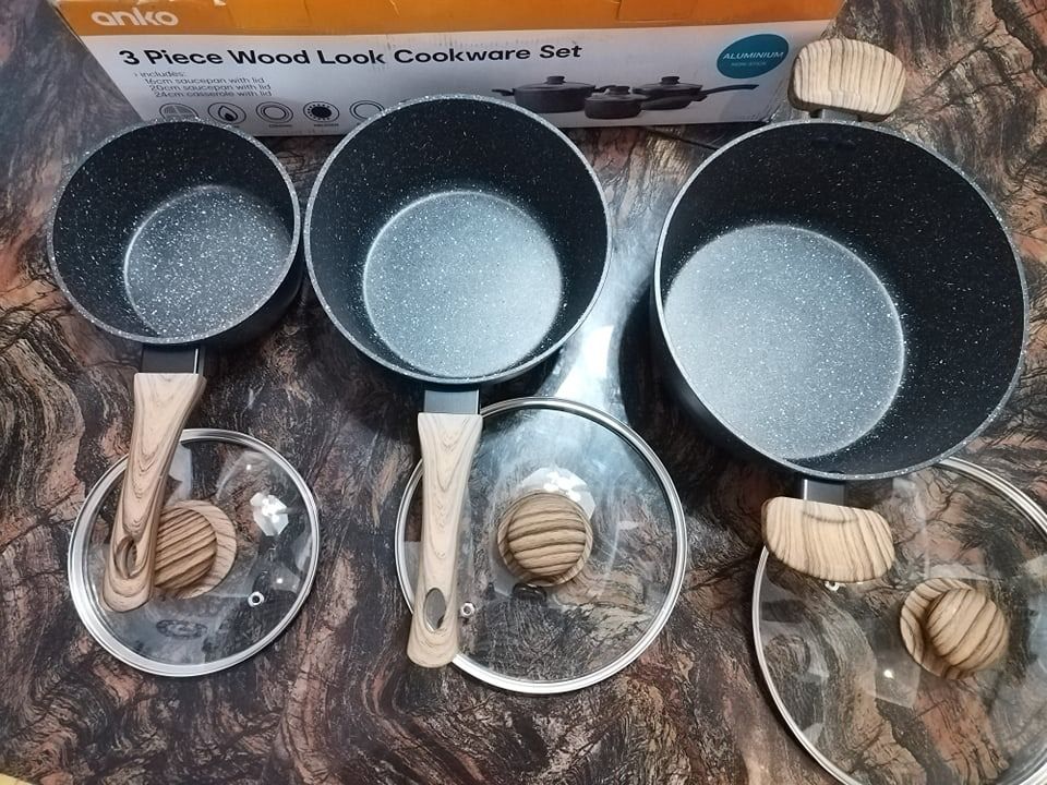 3-piece Anko Wood Look Cookware Set, Furniture & Home Living ...