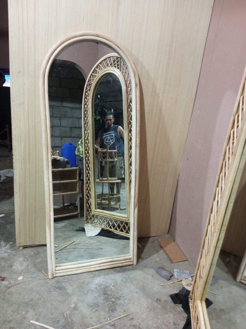 5ft tall Rattan wall mirror, Furniture & Home Living, Home Decor ...