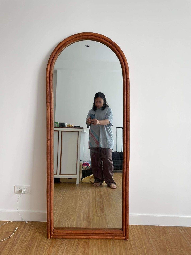 5ft tall Rattan wall mirror, Furniture & Home Living, Home Decor ...